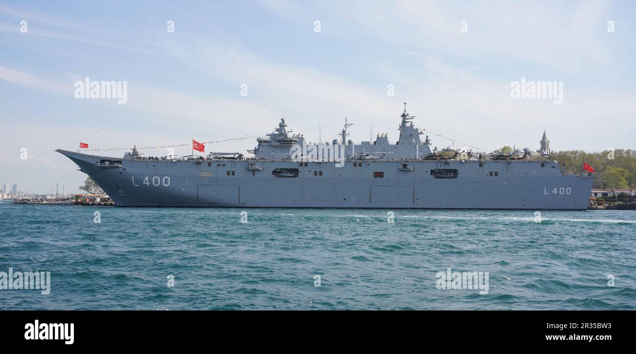 ISTANBUL, TURKIYE - APRIL 22, 2023: TCG Anadolu Ship in Sarayburnu Port ...