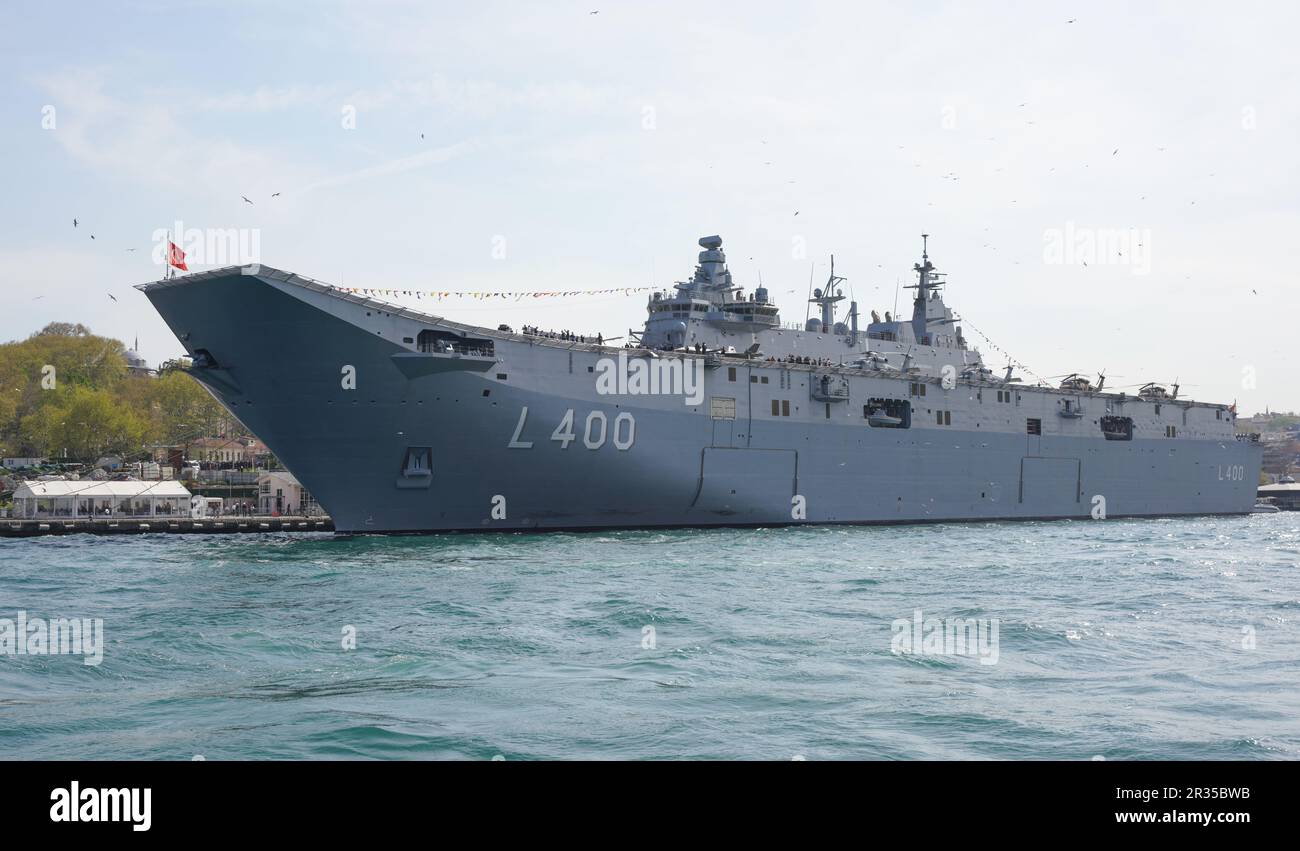 ISTANBUL, TURKIYE - APRIL 22, 2023: TCG Anadolu Ship in Sarayburnu Port ...