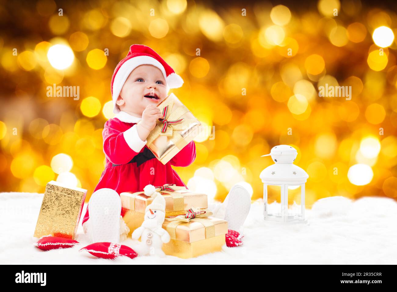 Santa baby girl Stock Photo - Alamy
