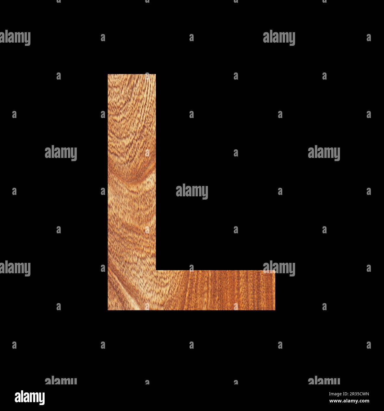 Capital letter L on oak wood background - Black background Stock Photo ...