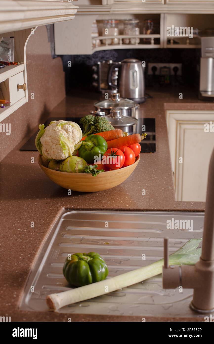 Vegetables in the kitchen Stock Photo - Alamy