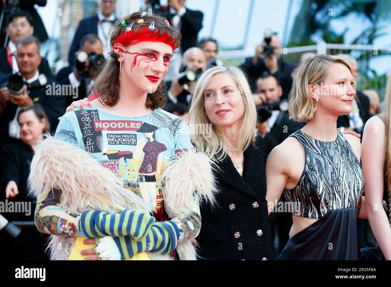 Luke Barker, Jessica Hausner and Mia Wasikowska attend the 'Club Zero ...