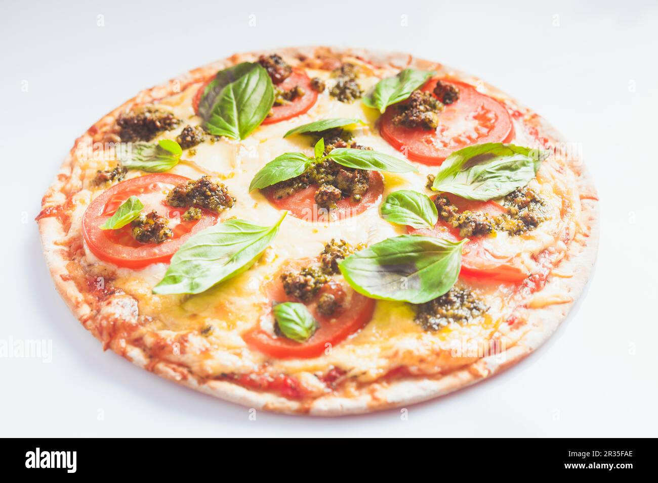 Classic pizza basil isolated hi-res stock photography and images - Alamy