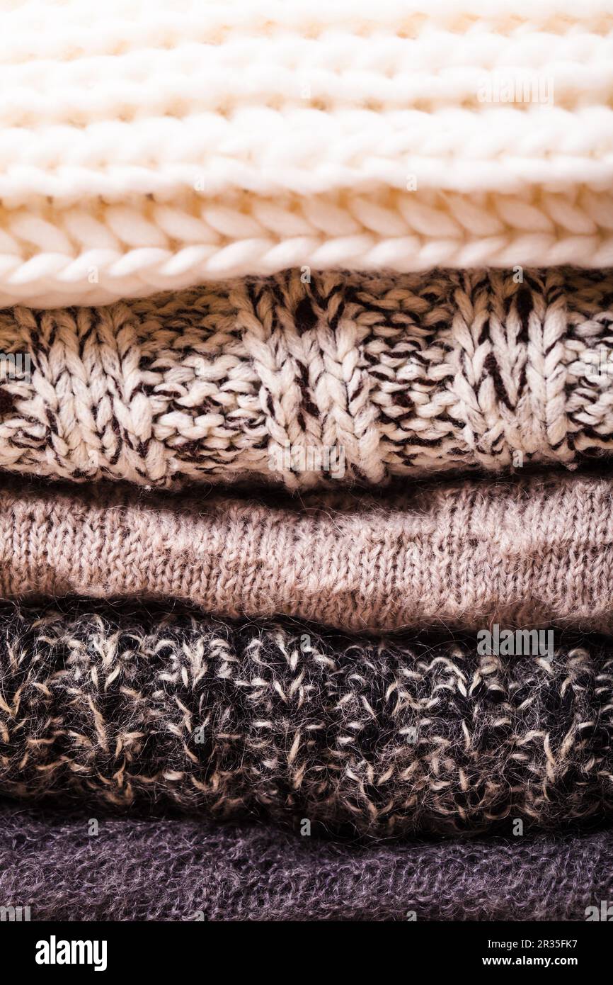 Collection of woolen clothes Stock Photo - Alamy