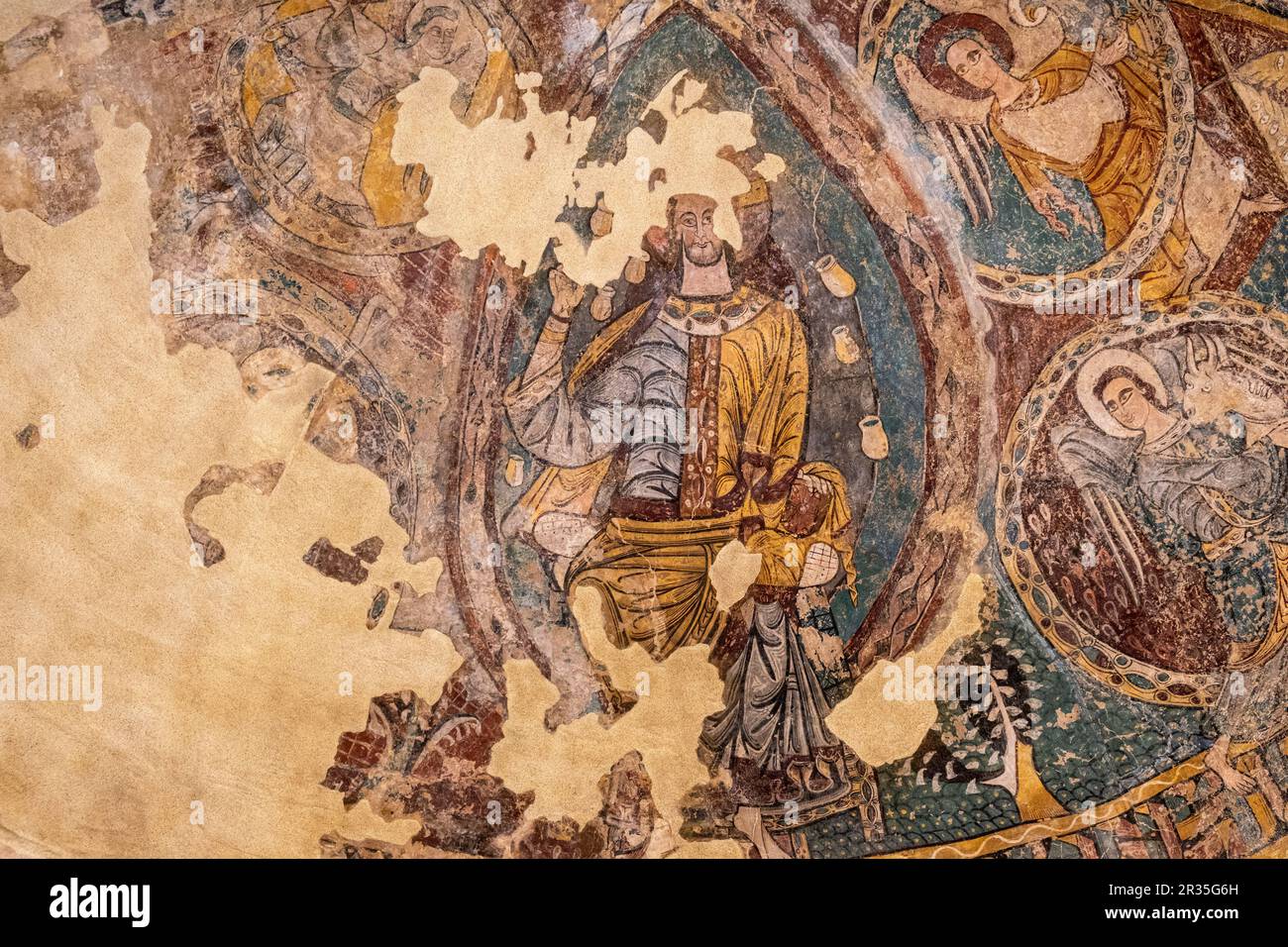 mural paintings of Ruesta, 12th century, fresco torn and transferred to ...