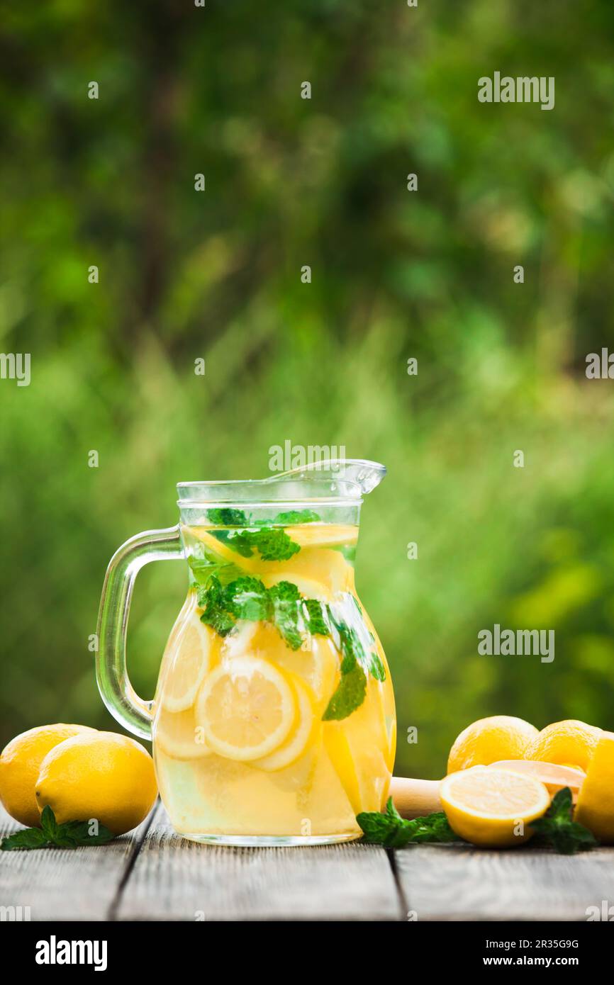 Lemonade in the jug Stock Photo - Alamy