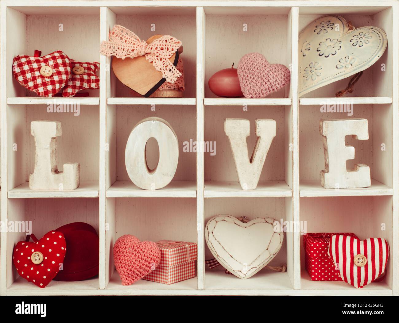 Vintage valentine set Stock Photo - Alamy