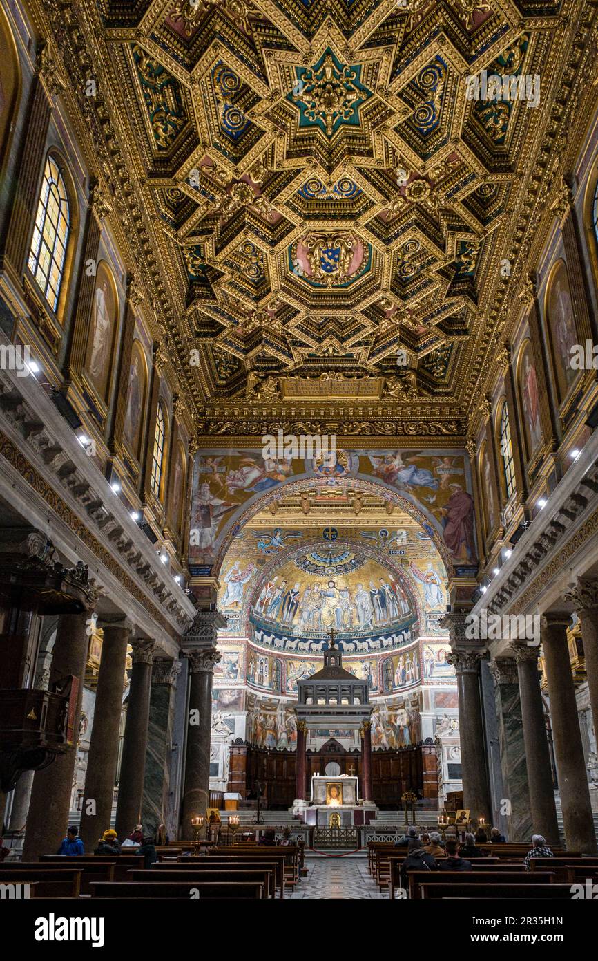 wooden ceiling, designed by Domenichino, The Basilica of Santa Maria in ...