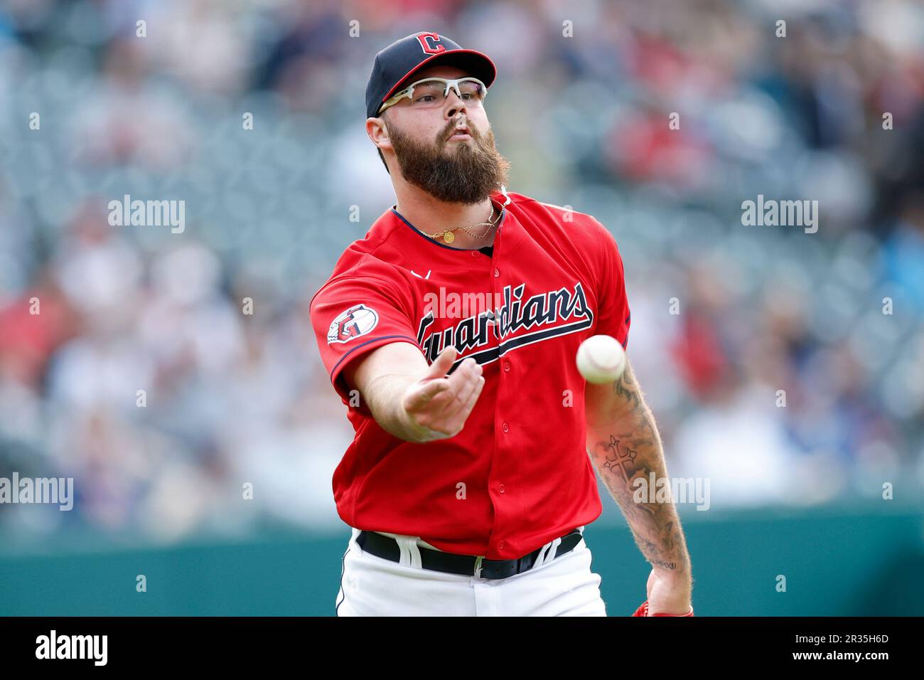 Cleveland Guardians starting pitcher Hunter Gaddis throws out Chicago ...