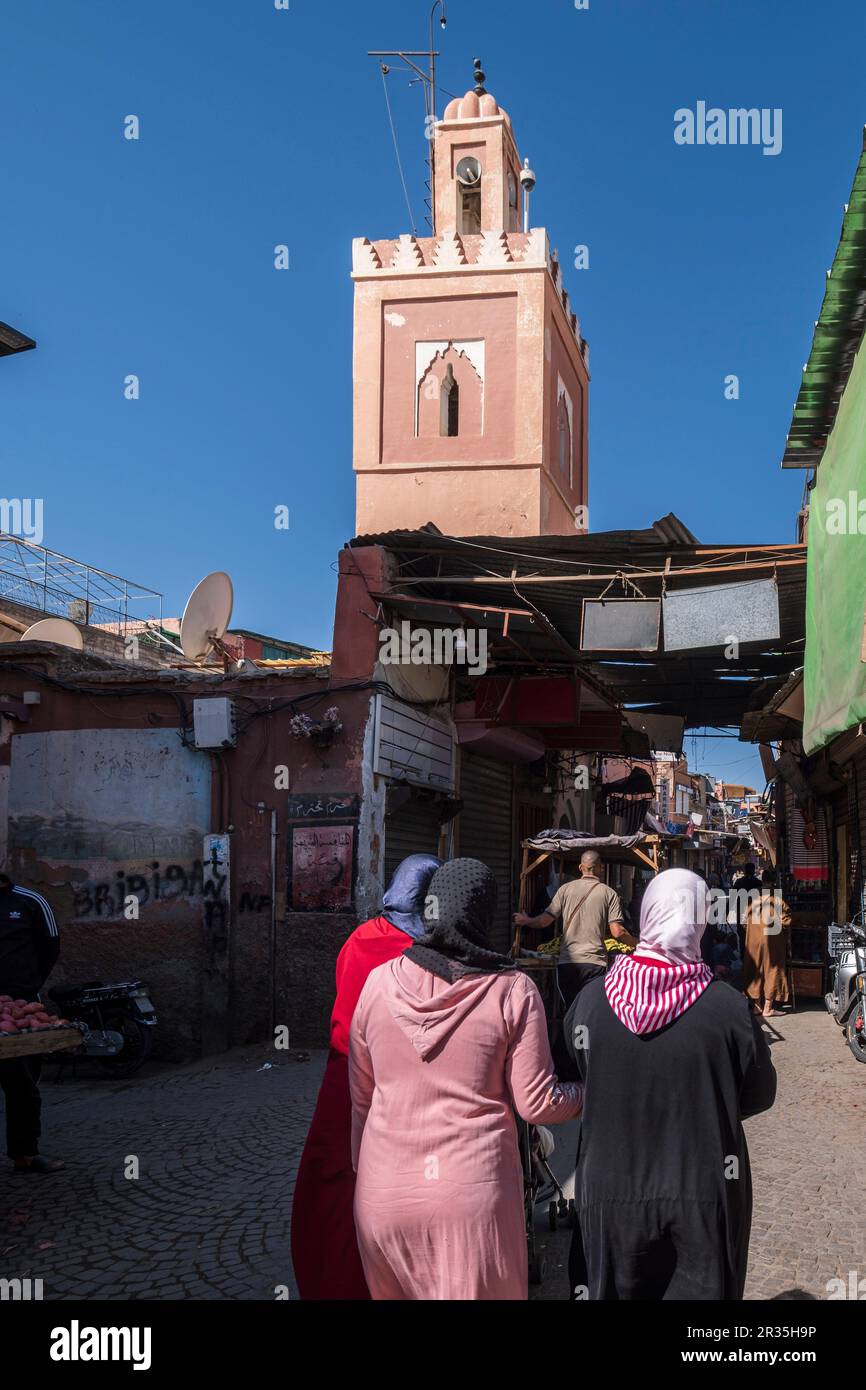 women walking down Derb Dabachi street, marrakesh, morocco, africa ...