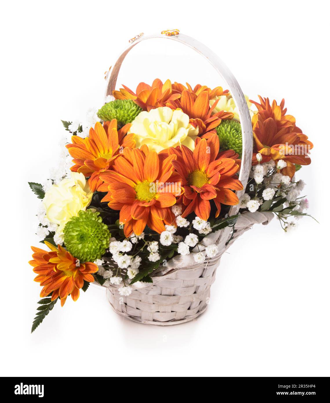 Daisy flowers in basket Cut Out Stock Images & Pictures - Alamy