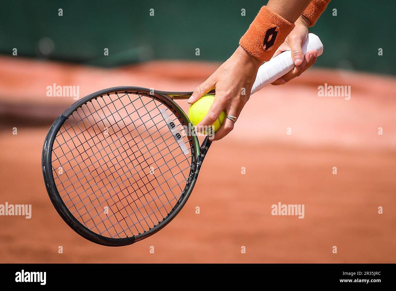 Illustration of a tennis racket with a ball during Roland-Garros 2023 ...