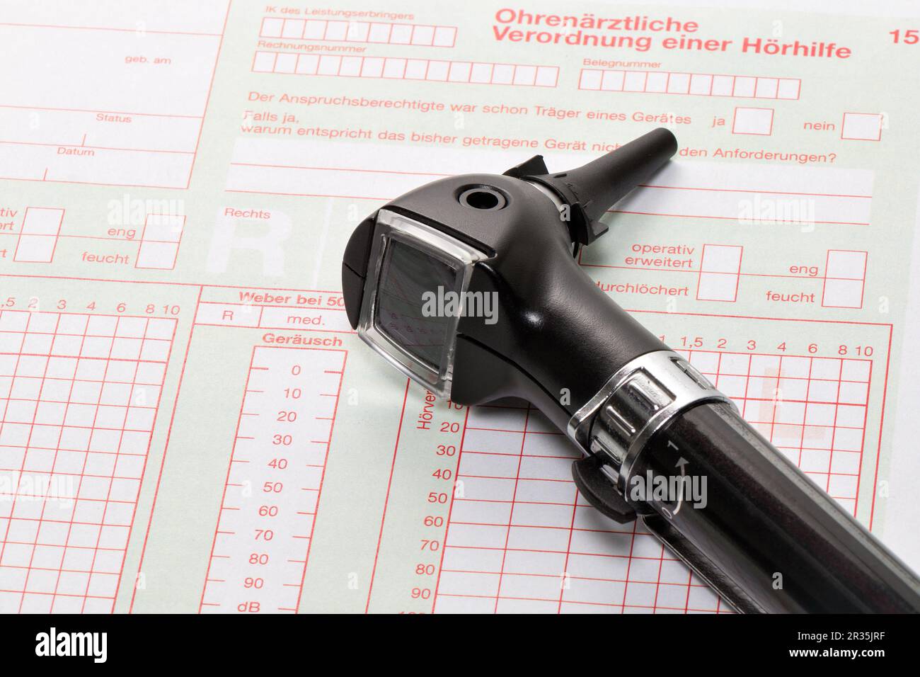 Otoscope for ear examination Stock Photo - Alamy