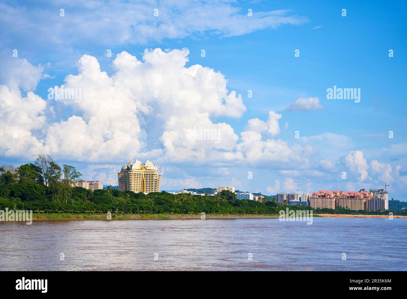 This photo captures a beautiful landscape view of a building from the ...