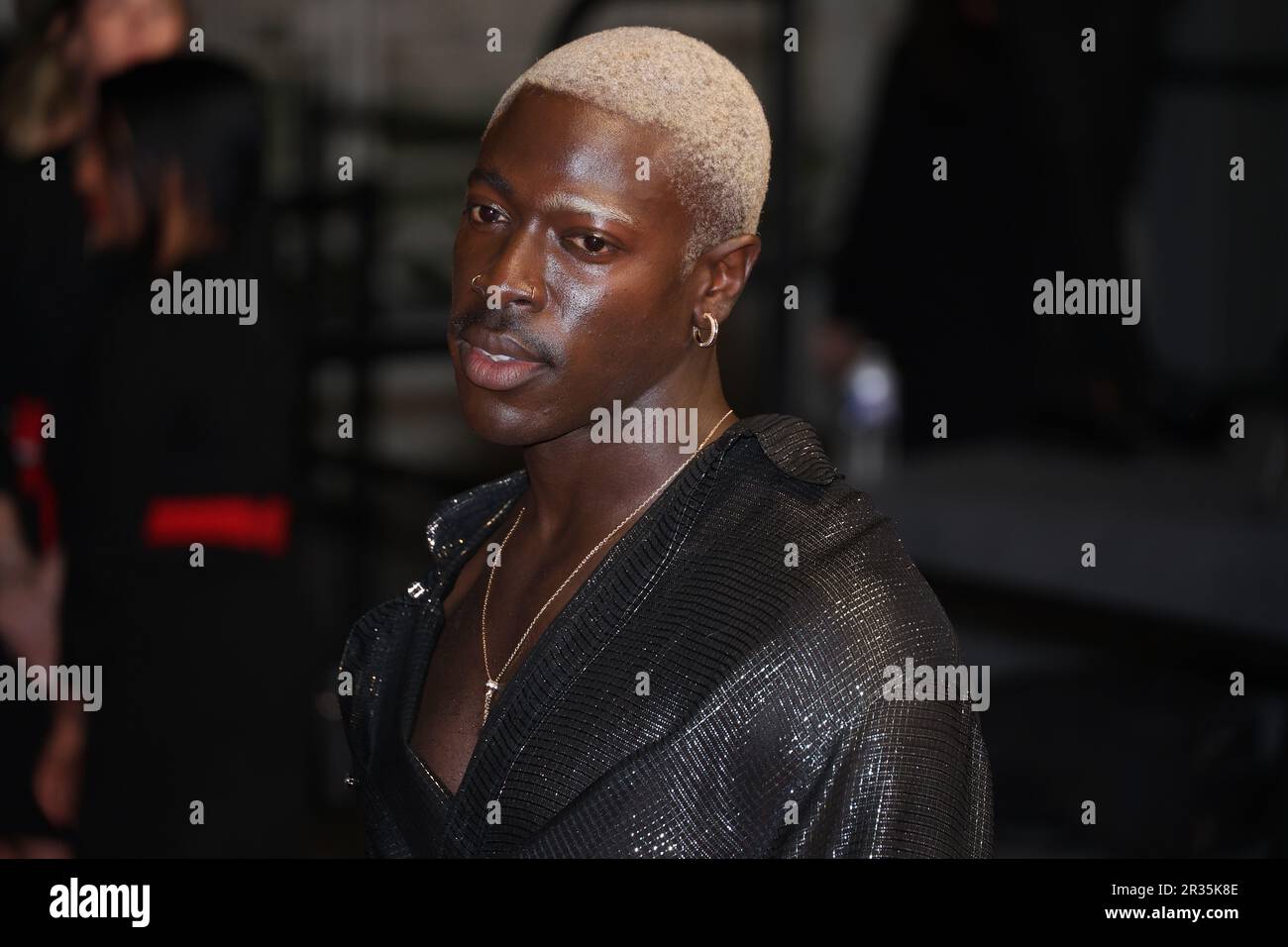Cannes, France. 22nd May, 2023. Moses Sumney attends the "The Idol" red ...