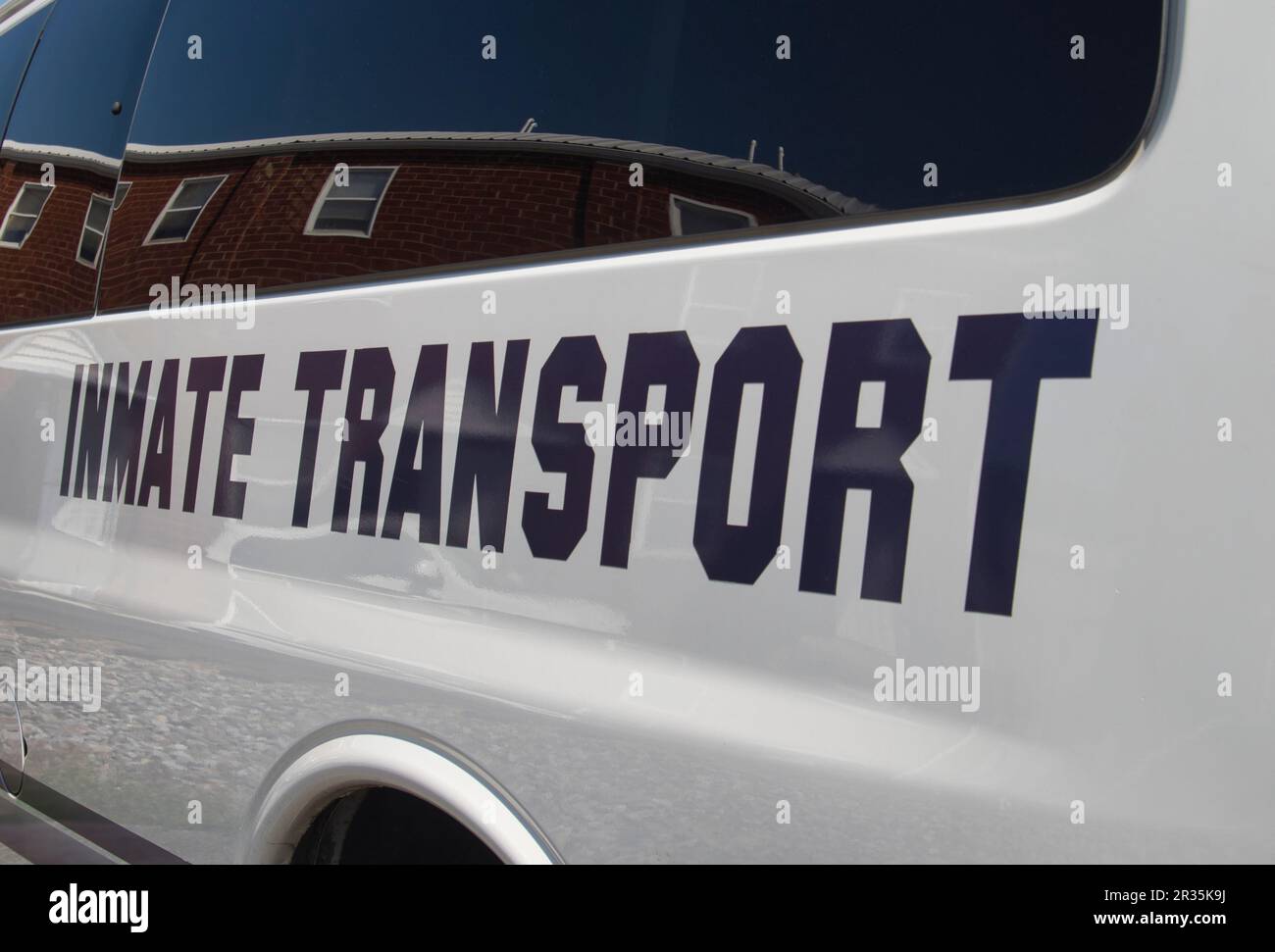 Inmate transport sign on van Stock Photo - Alamy