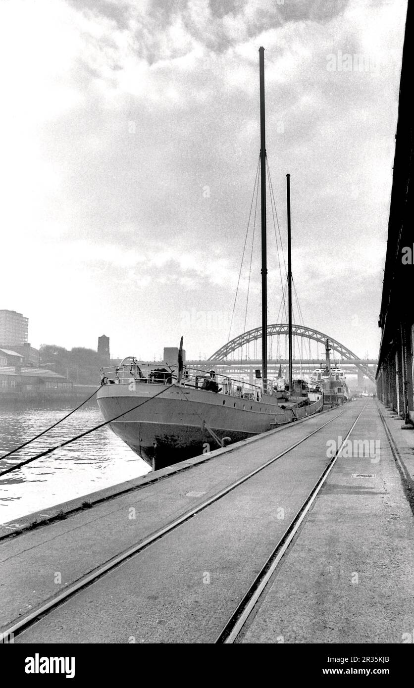OLD BALTIC TRADER SAILING VESSEL OPPOSITE THE BALTIC MILLS FACTORY ...