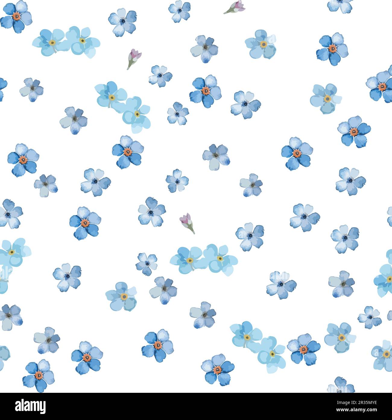 A seamless forget-me-not background. Vector illustration Stock Vector ...