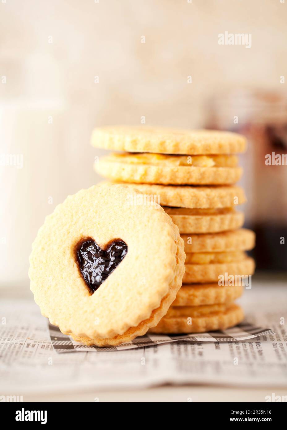 Jam sandwich cream biscuit hi-res stock photography and images - Alamy