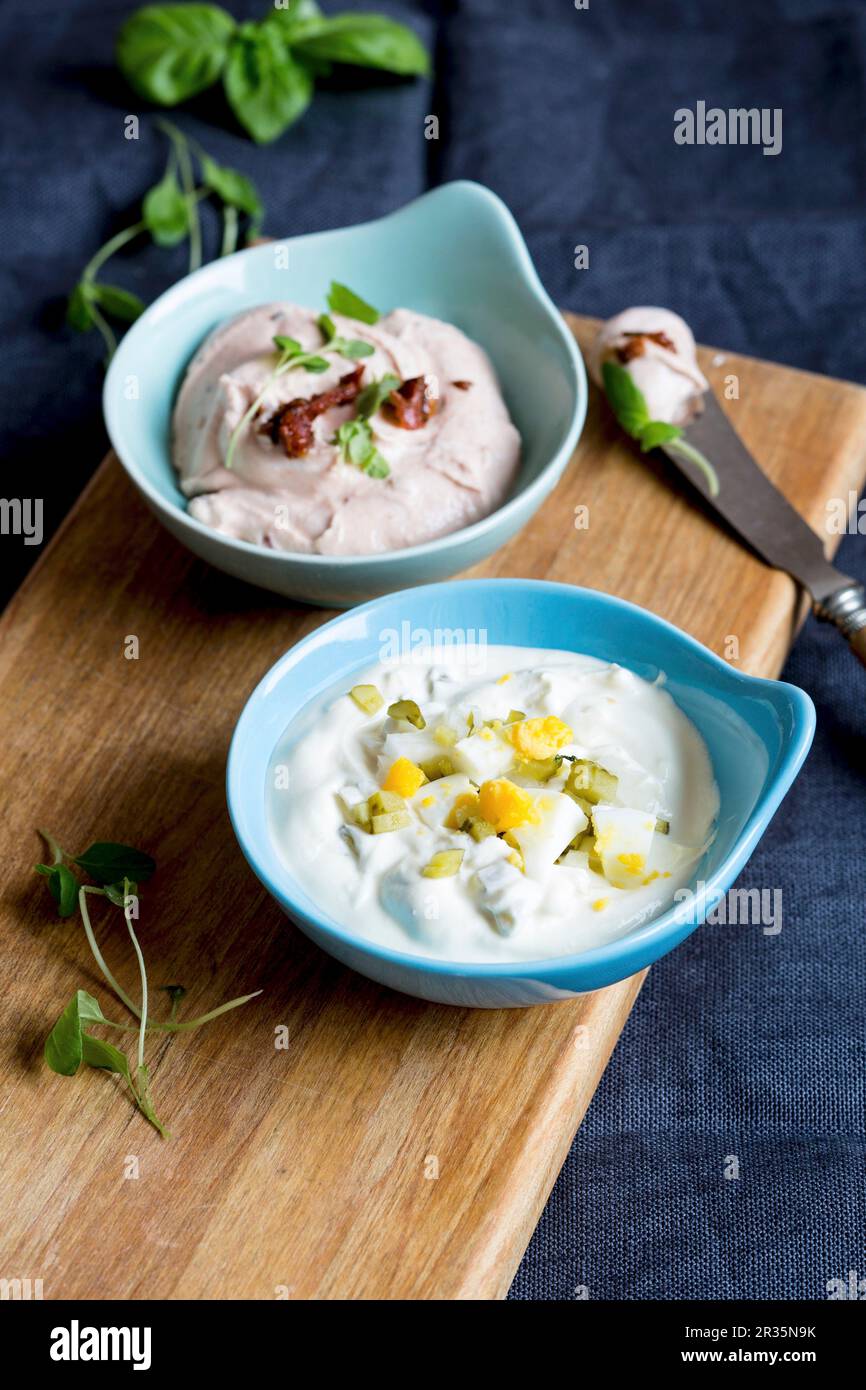Remoulade and a tomato dip Stock Photo - Alamy