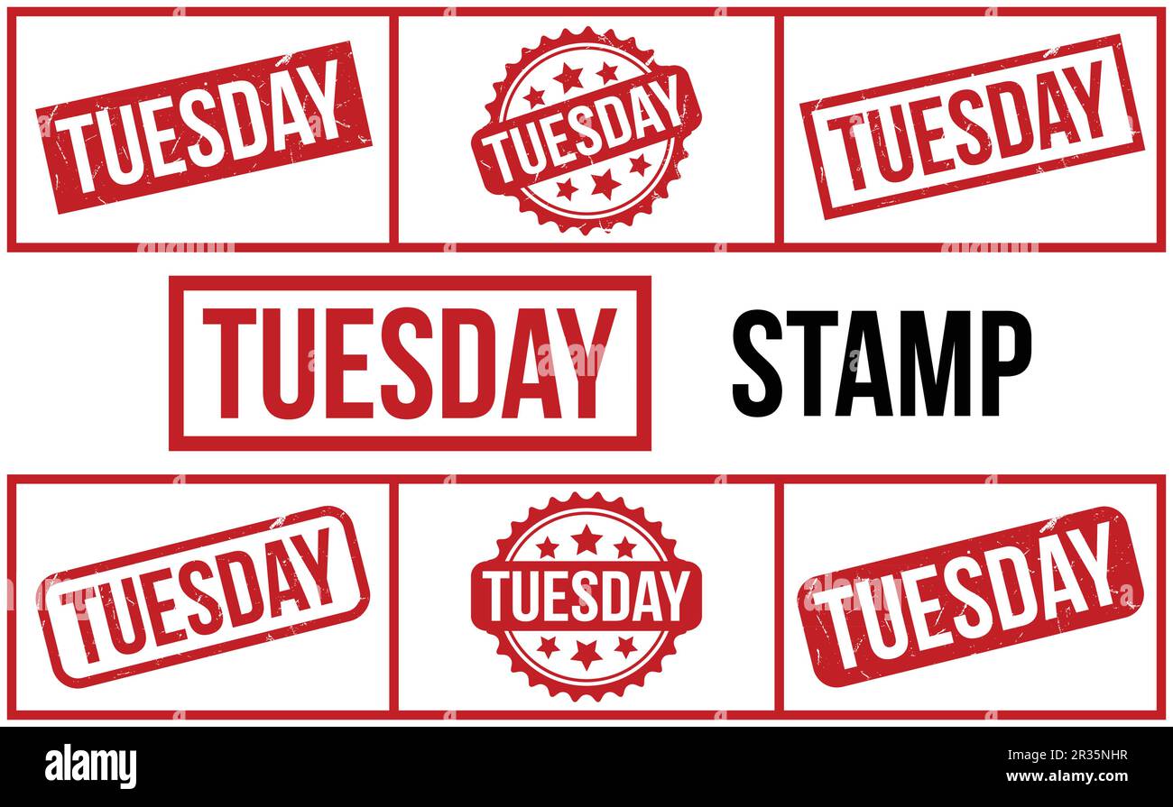 Tuesday rubber grunge stamp set vector Stock Vector Image & Art - Alamy