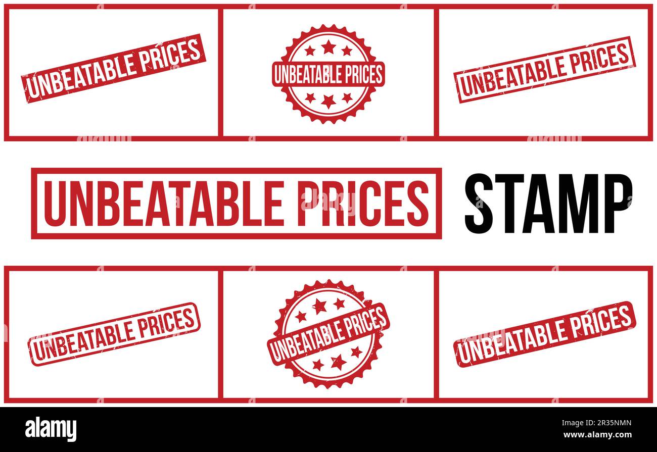 Unbeatable Prices Rubber Stamp Set Vector Stock Vector Image & Art - Alamy