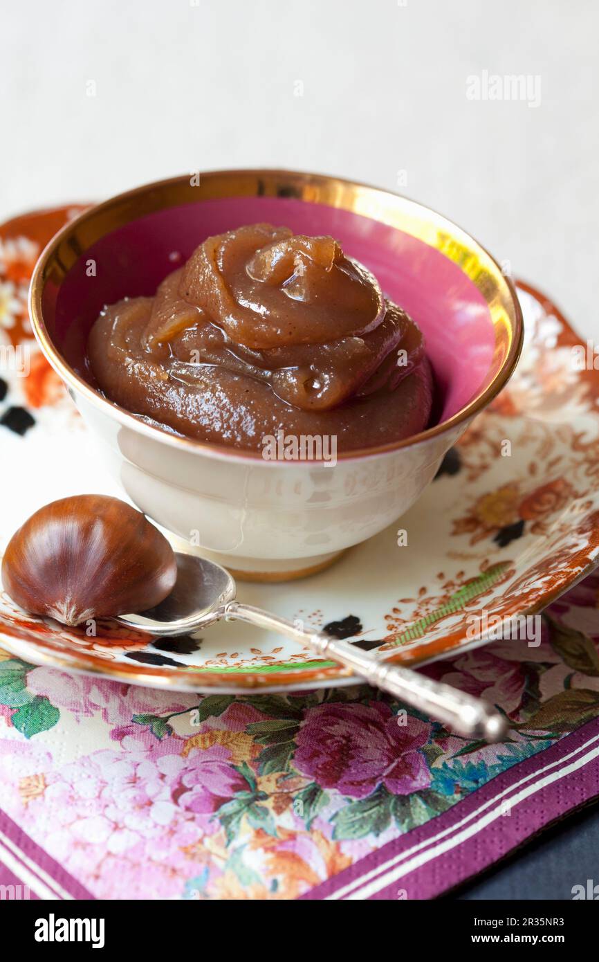 A cup of chestnut cream Stock Photo - Alamy