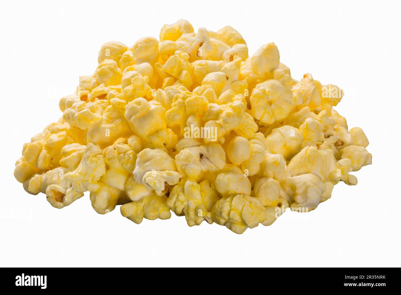 A pile of buttered popcorn on the white surface Stock Photo - Alamy