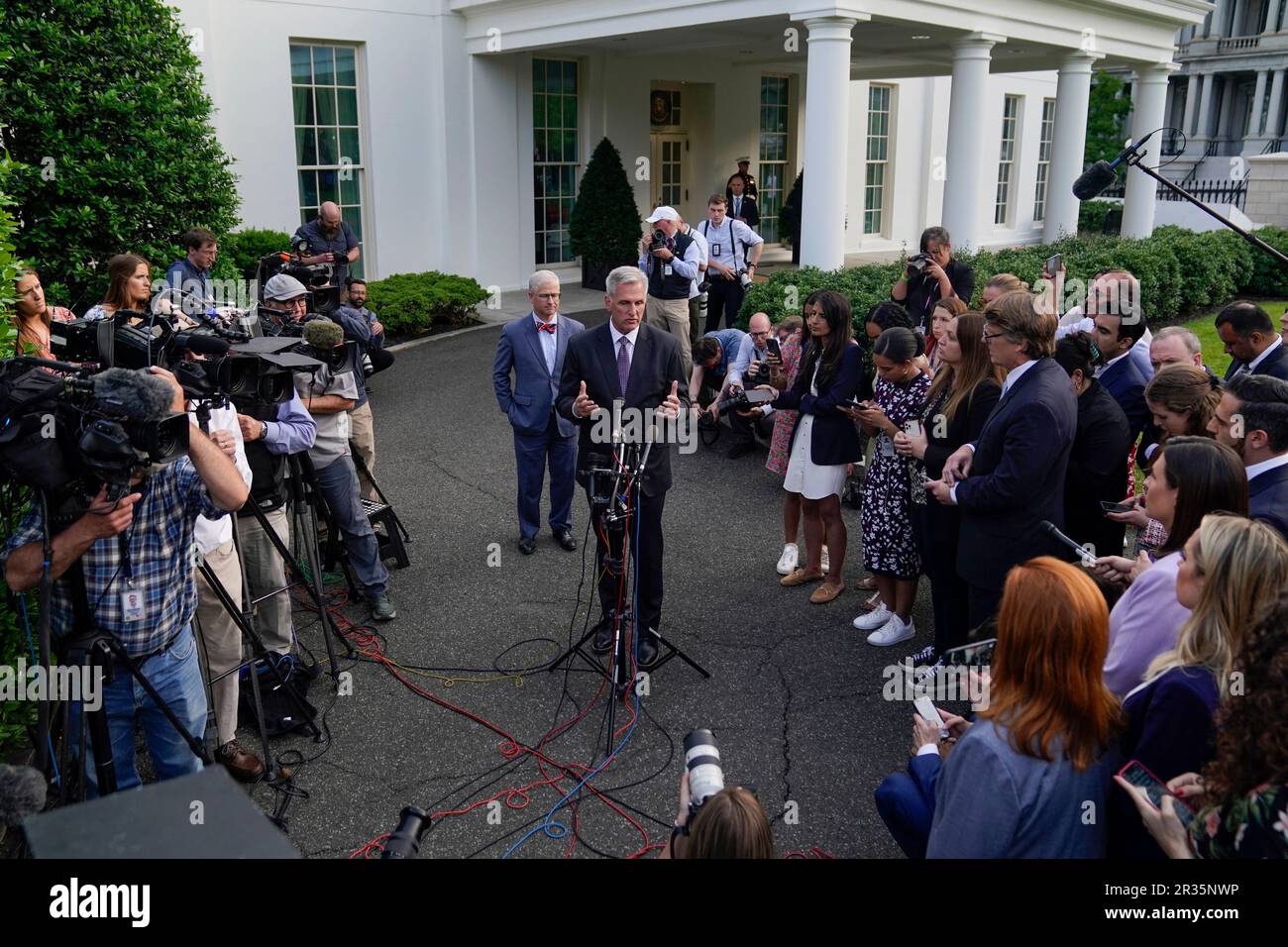 Speaker of the House Kevin McCarthy of Calif., talks to reporters as ... Speaker of the House Kevin McCarthy of Calif., talks to reporters as ...