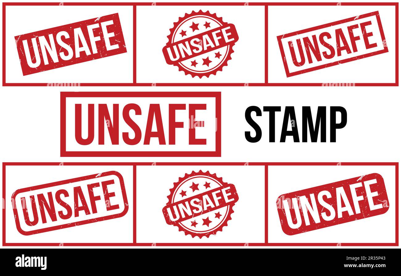 Unsafe rubber grunge stamp set vector Stock Vector Image & Art - Alamy