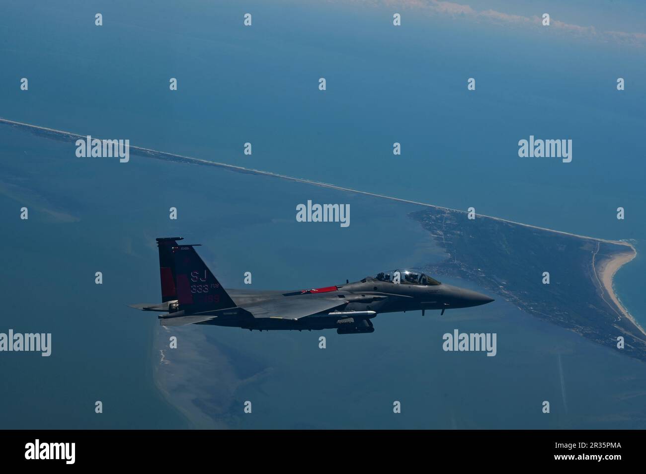 The 333rd Fighter Squadron’s F-15E Strike Eagle flagship takes off to ...