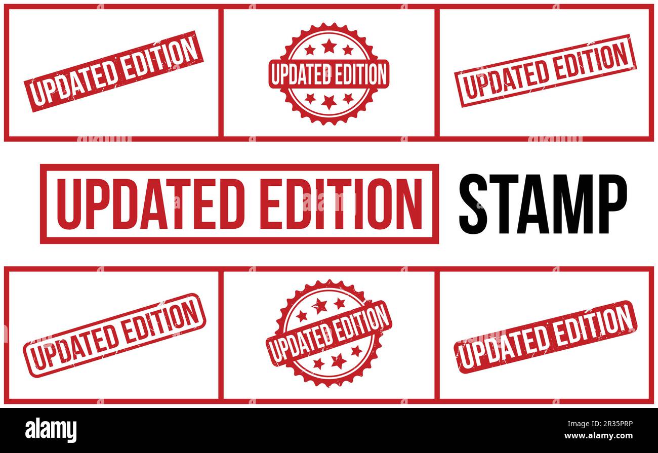 Grunge red updated word hi-res stock photography and images - Alamy