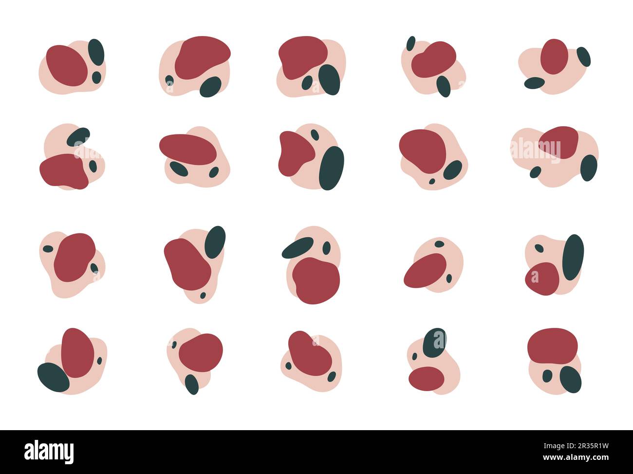 Set of colorful irregular shapes. Vector illustration. Different spots ...