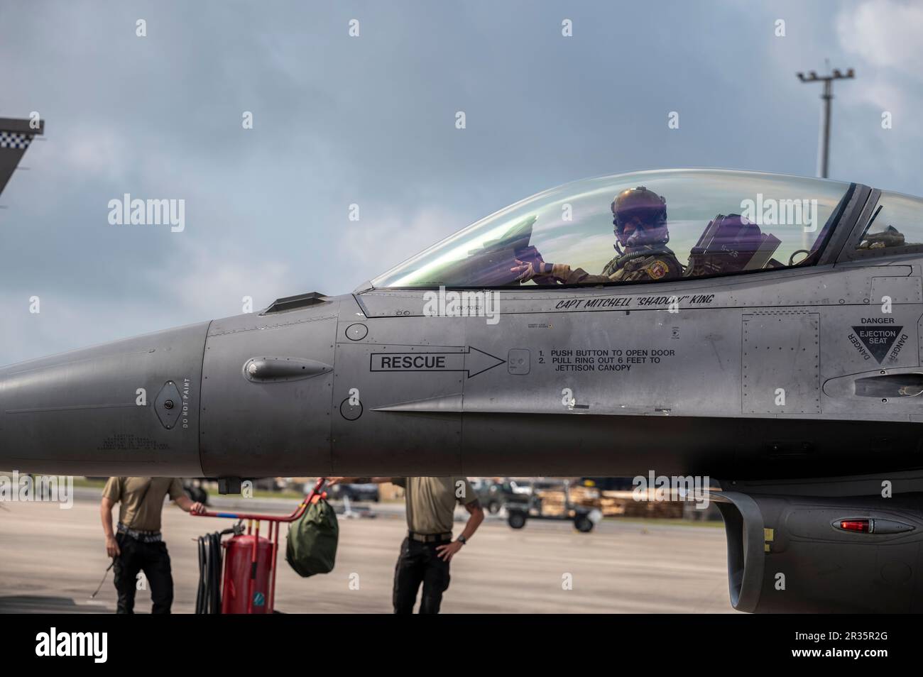 A U.S. Air Force F-16 Fighting Falcon pilot with the 55th Fighter ...