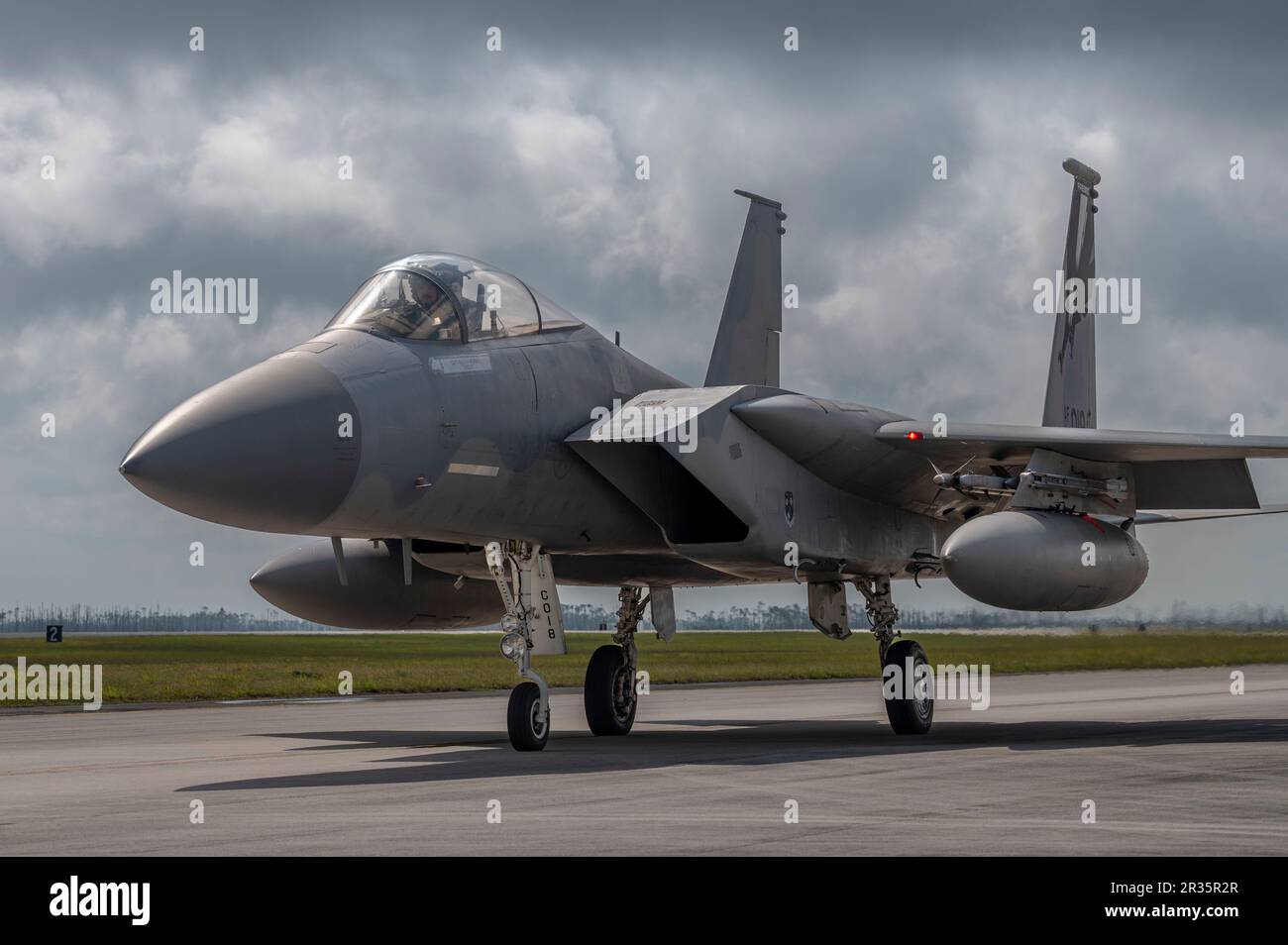 A U.S. Air Force F-15 Eagle assigned to the 194th Fighter Squadron ...