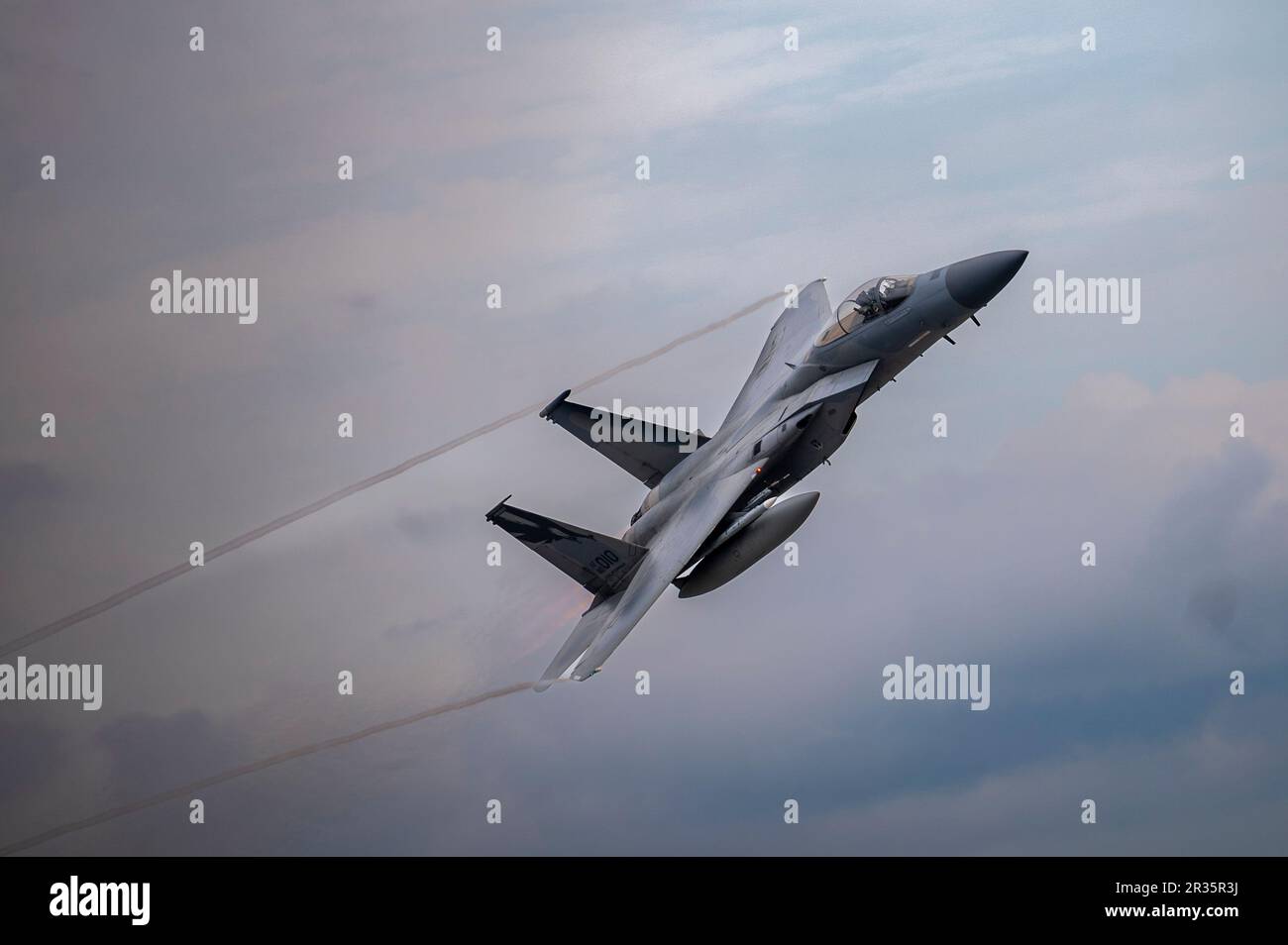A U.S. Air Force F-15C Eagle assigned to the 194th Fighter Squadron ...