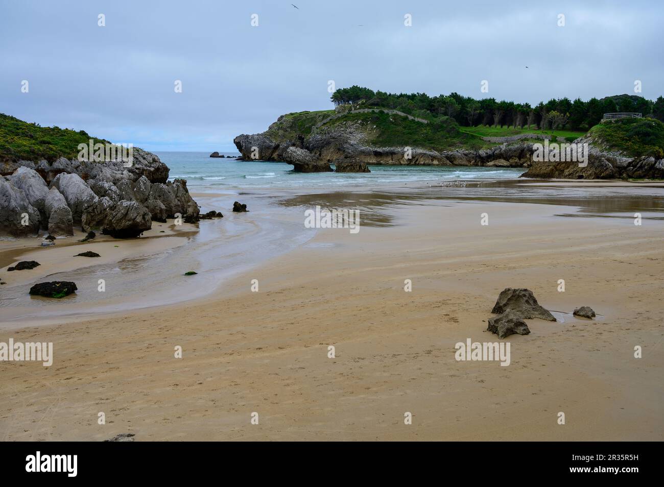 View on Playa de Palombina Las Camaras in Celorio village, Green coast ...