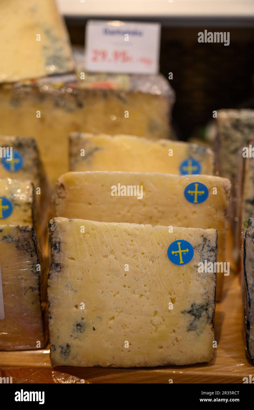 Gamonéu or gamonedo cheese made from cow, sheep and goat milks lightly ...