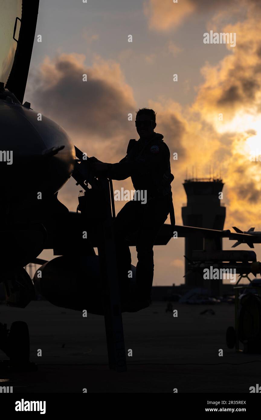 A U.S. Air Force F-16 Fighting Falcon pilot with the 93rd Fighter ...