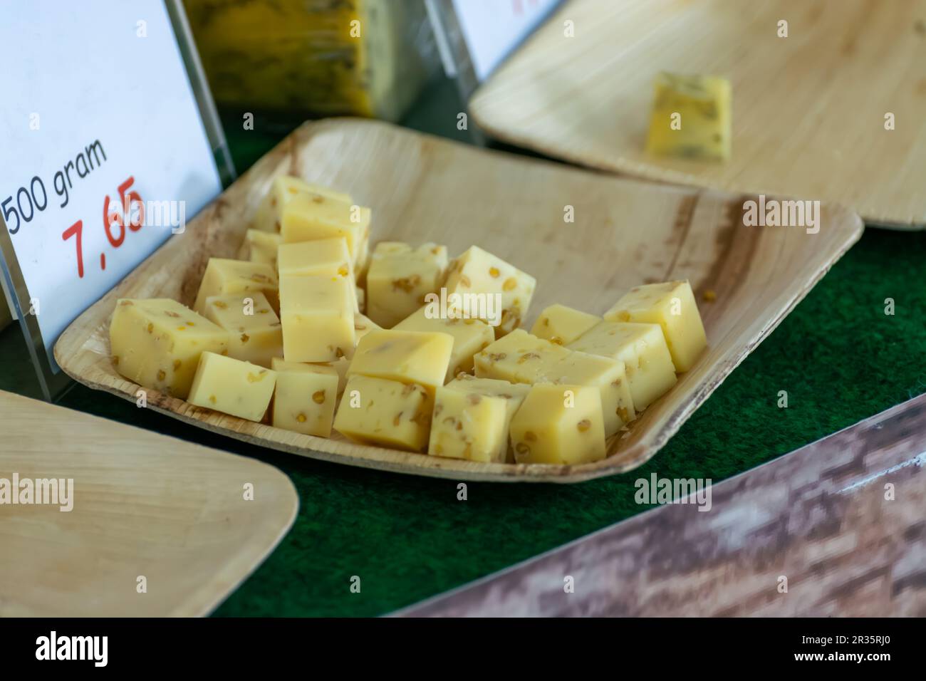 Tasting of different cheeses in Dutch cheese farm shop Stock Photo - Alamy
