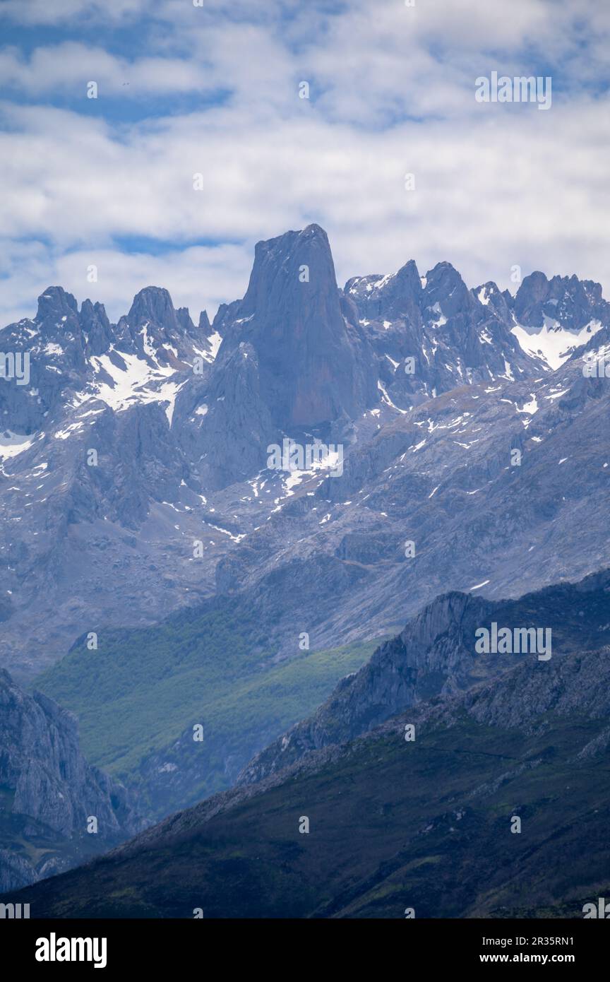 View on Naranjo de Bulnes or Picu Urriellu, limestone peak dating from ...