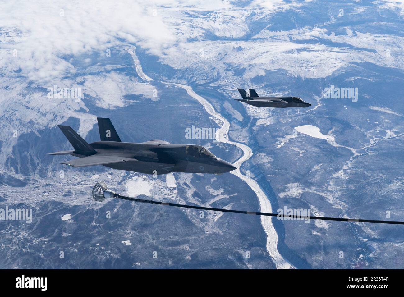 A Royal Air Force (RAF) F-35B Lightning assigned to No. 617 Squadron ...