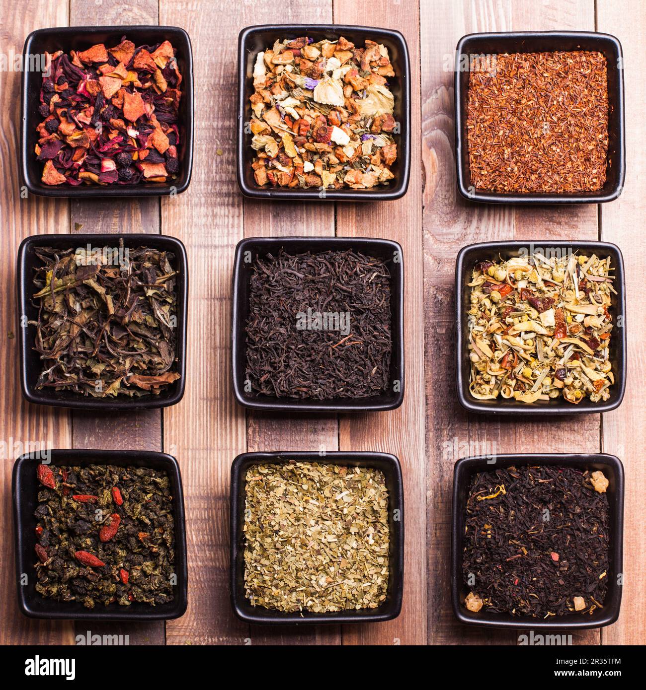 Various of tea in a box Stock Photo - Alamy