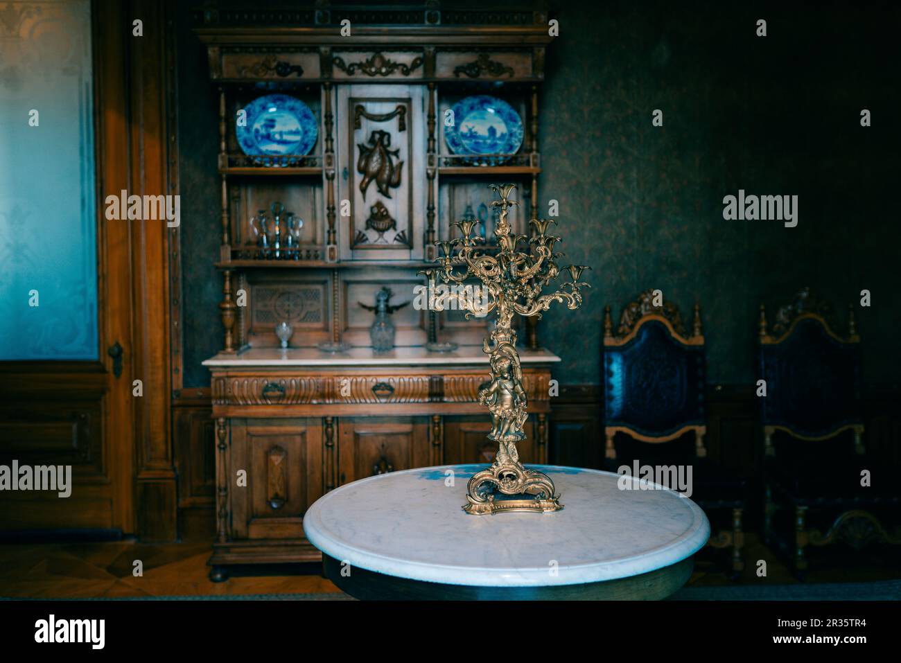 Mexico City, FEB 2023 Interior view of the historical castle ...
