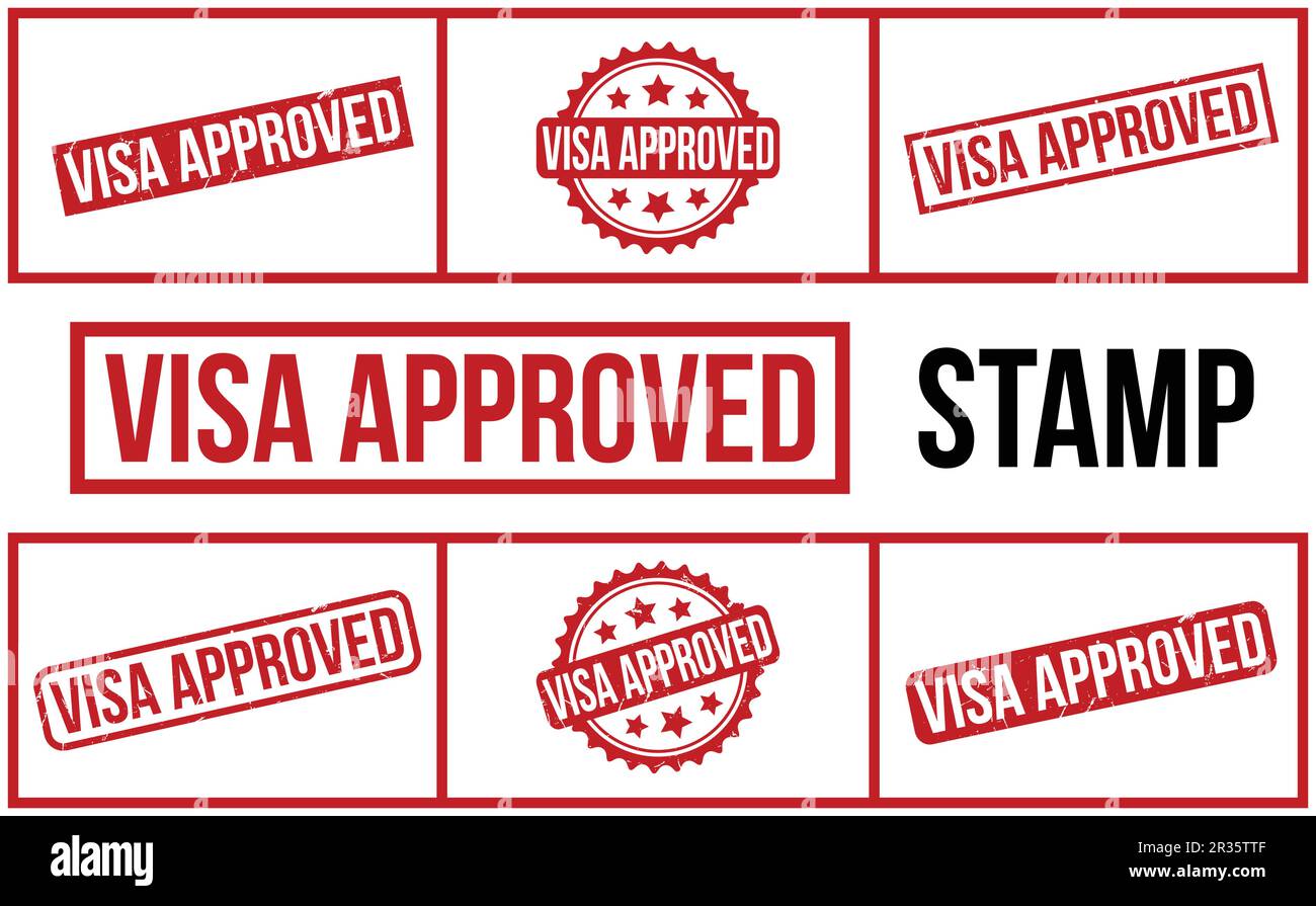 Visa Approved rubber grunge stamp set vector Stock Vector Image & Art - Alamy