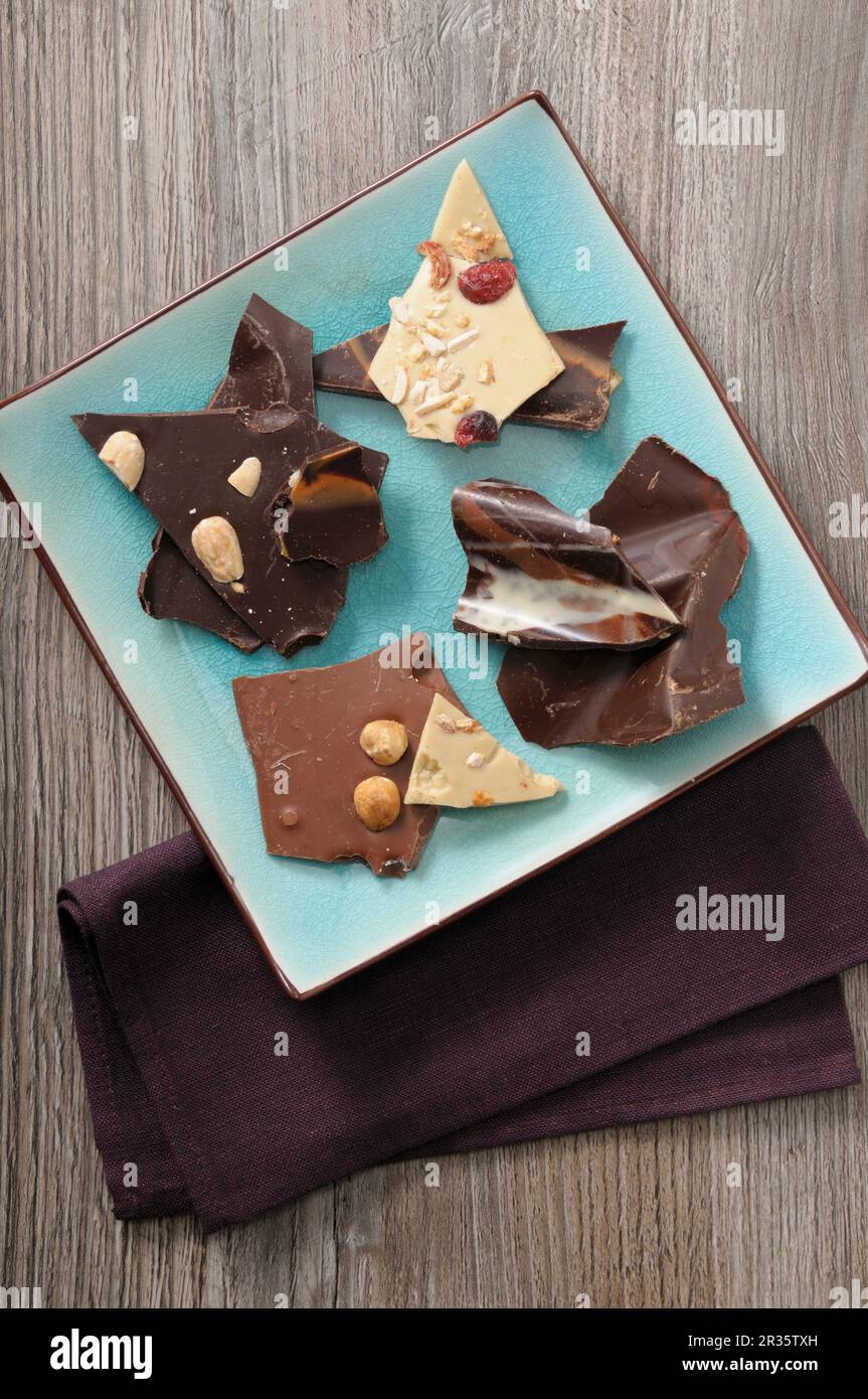 Different broken chocolate pieces hi-res stock photography and images ...