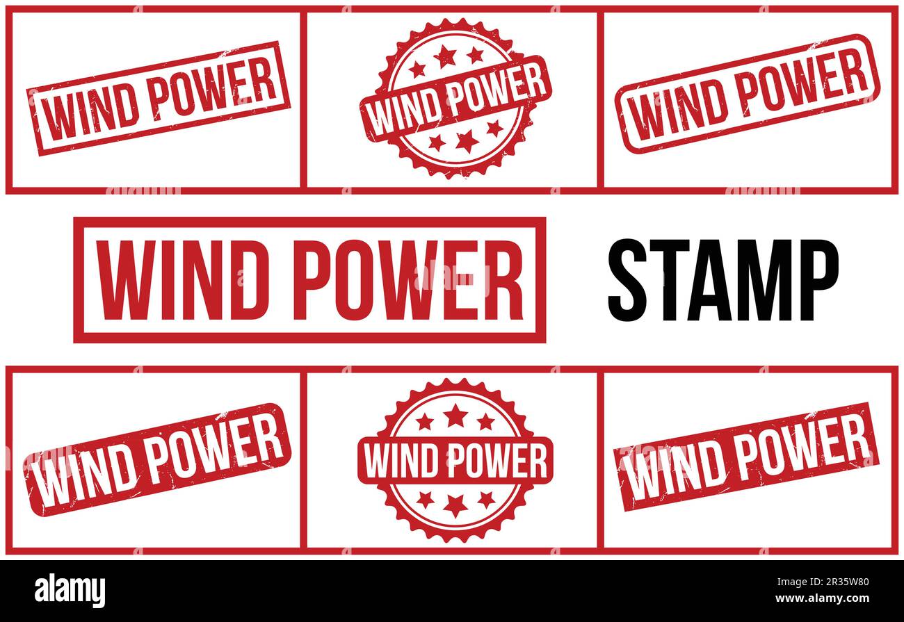 Red Wind Power Rubber Stamp Set Vector Stock Vector Image & Art - Alamy