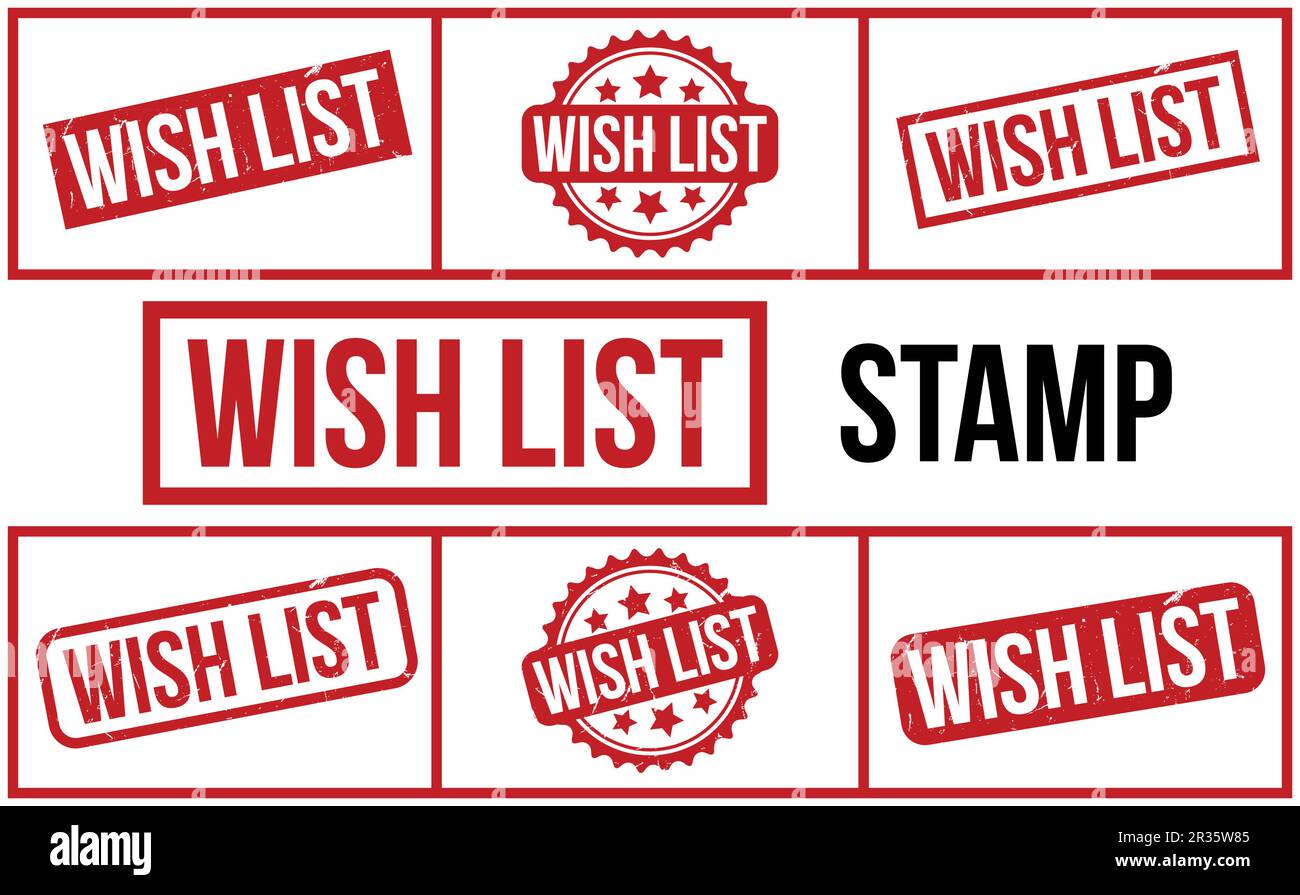 Red Wish List Rubber Stamp Set Vector Stock Vector Image & Art - Alamy