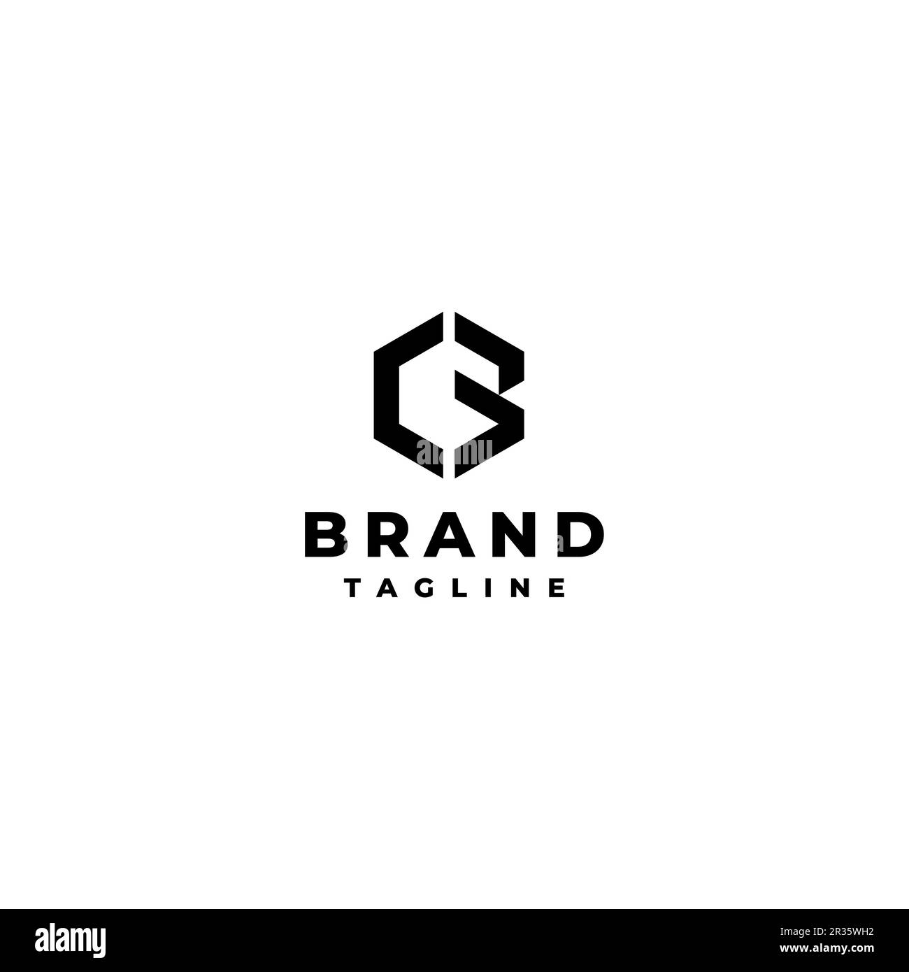 Logo Design Geometric Shapes Letters C and B. Bold and simple letters C ...