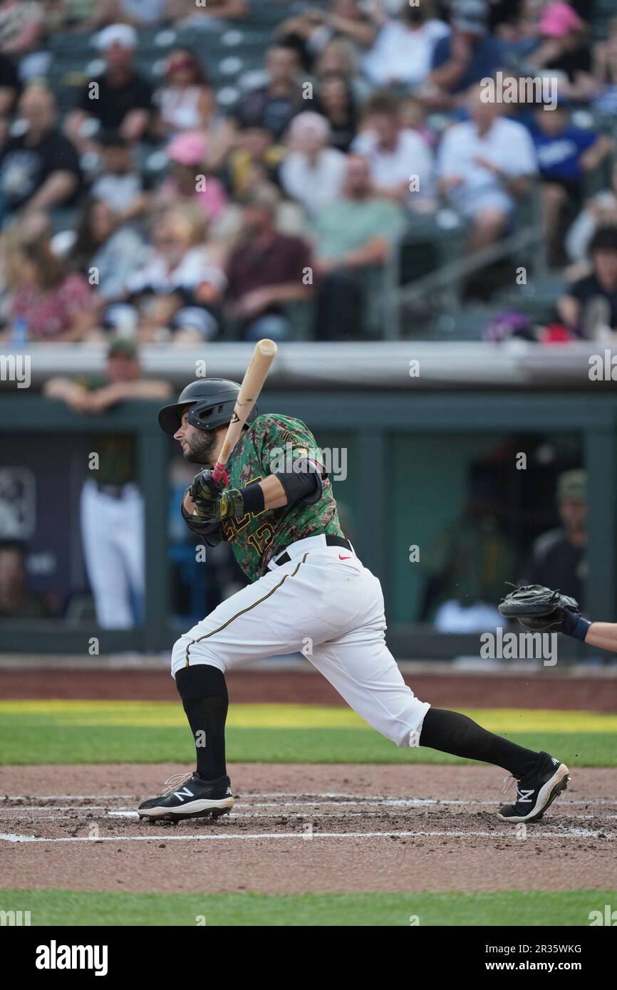 Salt Lake UT, USA. 20th May, 2023. Salt Lake pitcher shortstop David ...